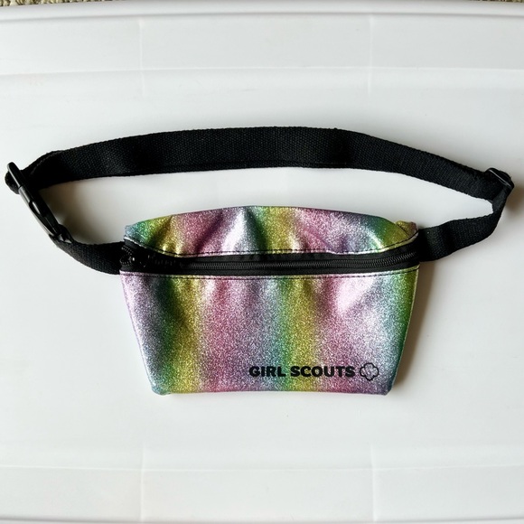 Other | Girl Scouts Rainbow Glitter Fanny Pack With Divider Inside ...